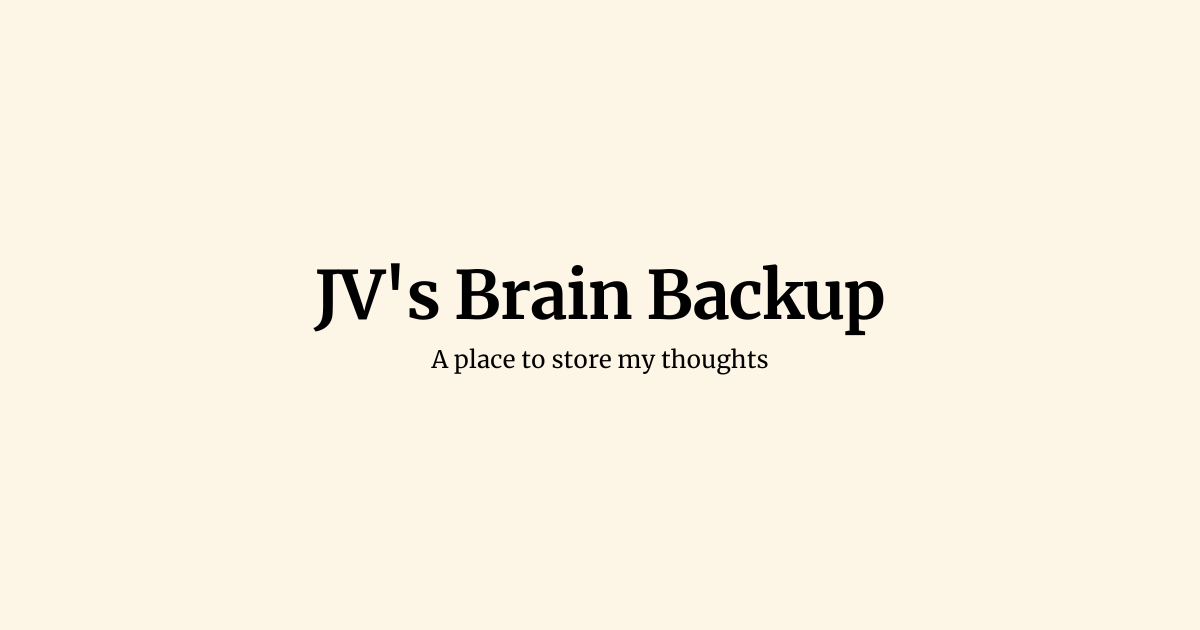 JV's Brain Backup